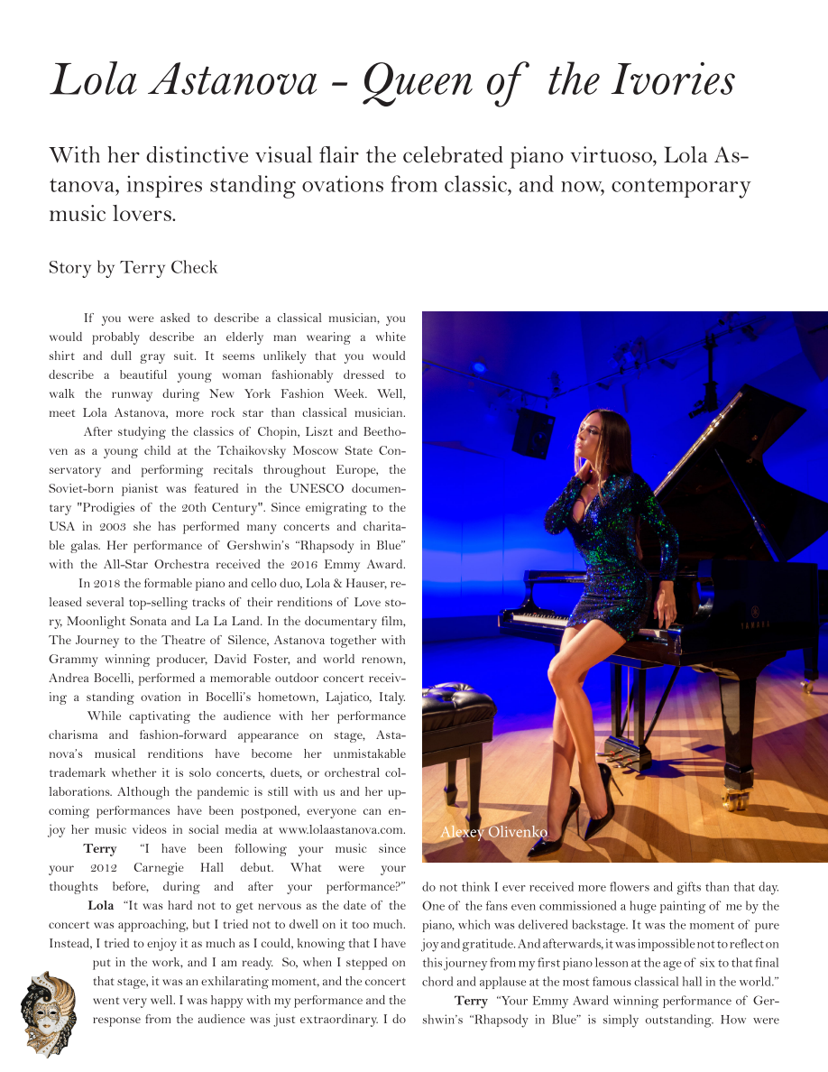 Lola Astanova – Queen of the Ivories - Masquerade Magazine